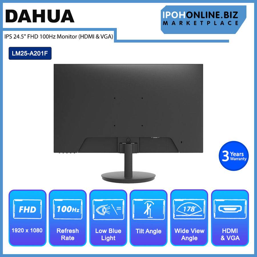 Dahua LM25-A201F IPS 24.5" FHD 100Hz Monitor (HDMI & VGA) | IpohOnline