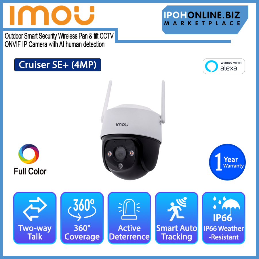 IMOU Cruiser SE+ 3.6mm 4MP Full Color Outdoor Smart Security Wireless Pan & tilt CCTV ONVIF IP ...